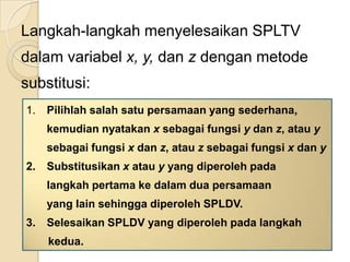 SPLDV dan SPLTV | PPTX