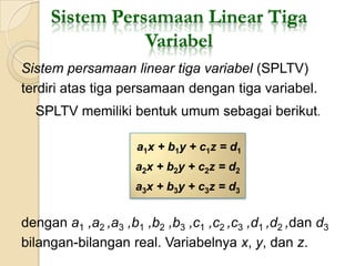 SPLDV dan SPLTV | PPT
