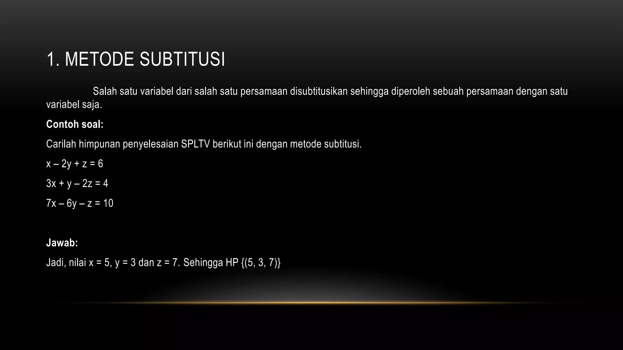 Sistem Persamaan Linier Dua Variabel dan Tiga Variabel | PPTX