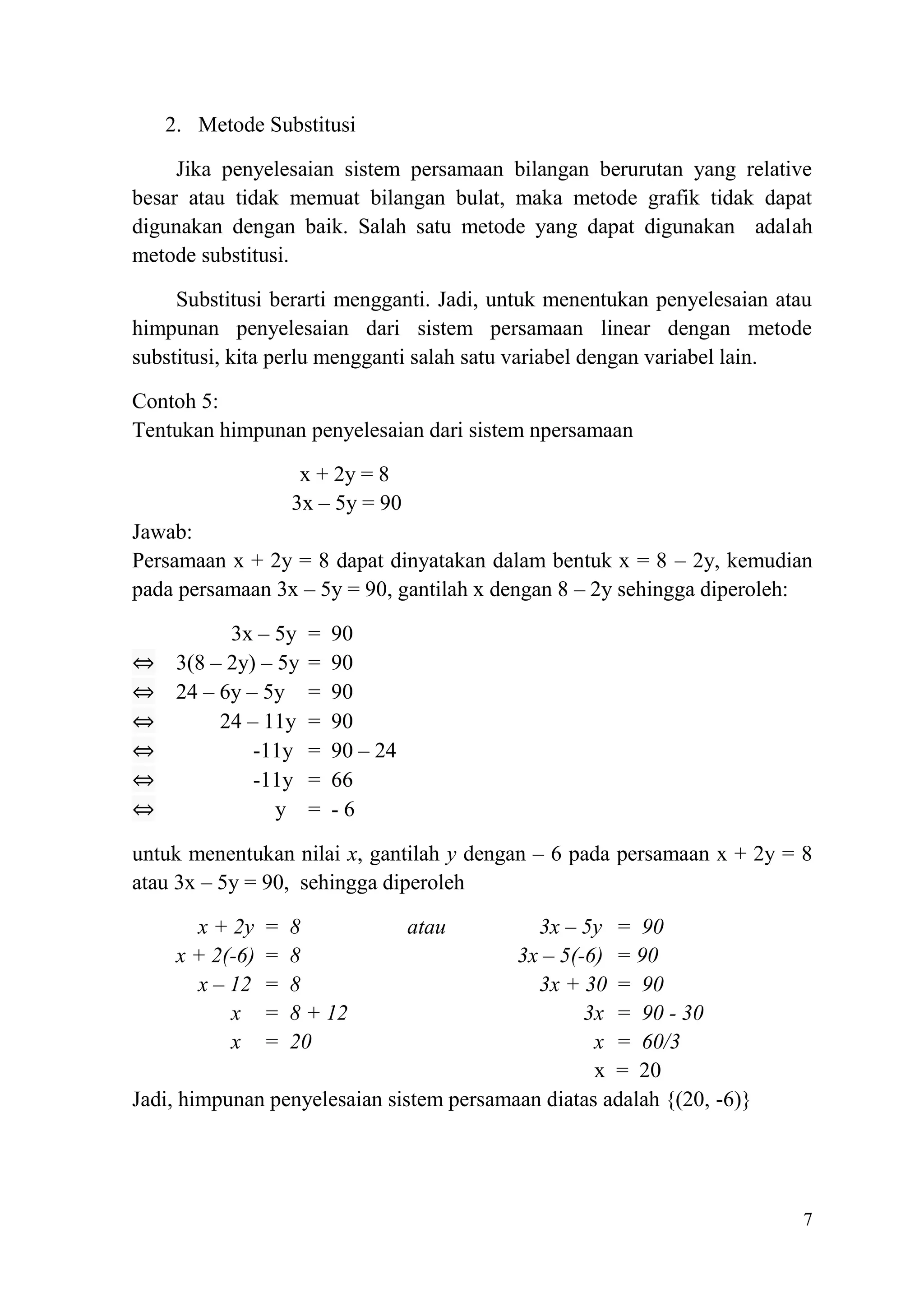 Sistem Persamaan Linear Dua Variabel | DOCX
