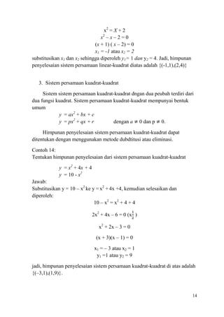 Sistem Persamaan Linear Dua Variabel | DOCX