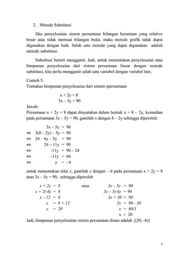 Sistem Persamaan Linear Dua Variabel | DOCX