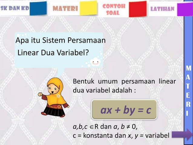 Media Pembelajaran Berbasis ICT "Sistem Persamaan Linear Dua Variabel (SPLDV)" | PPTX