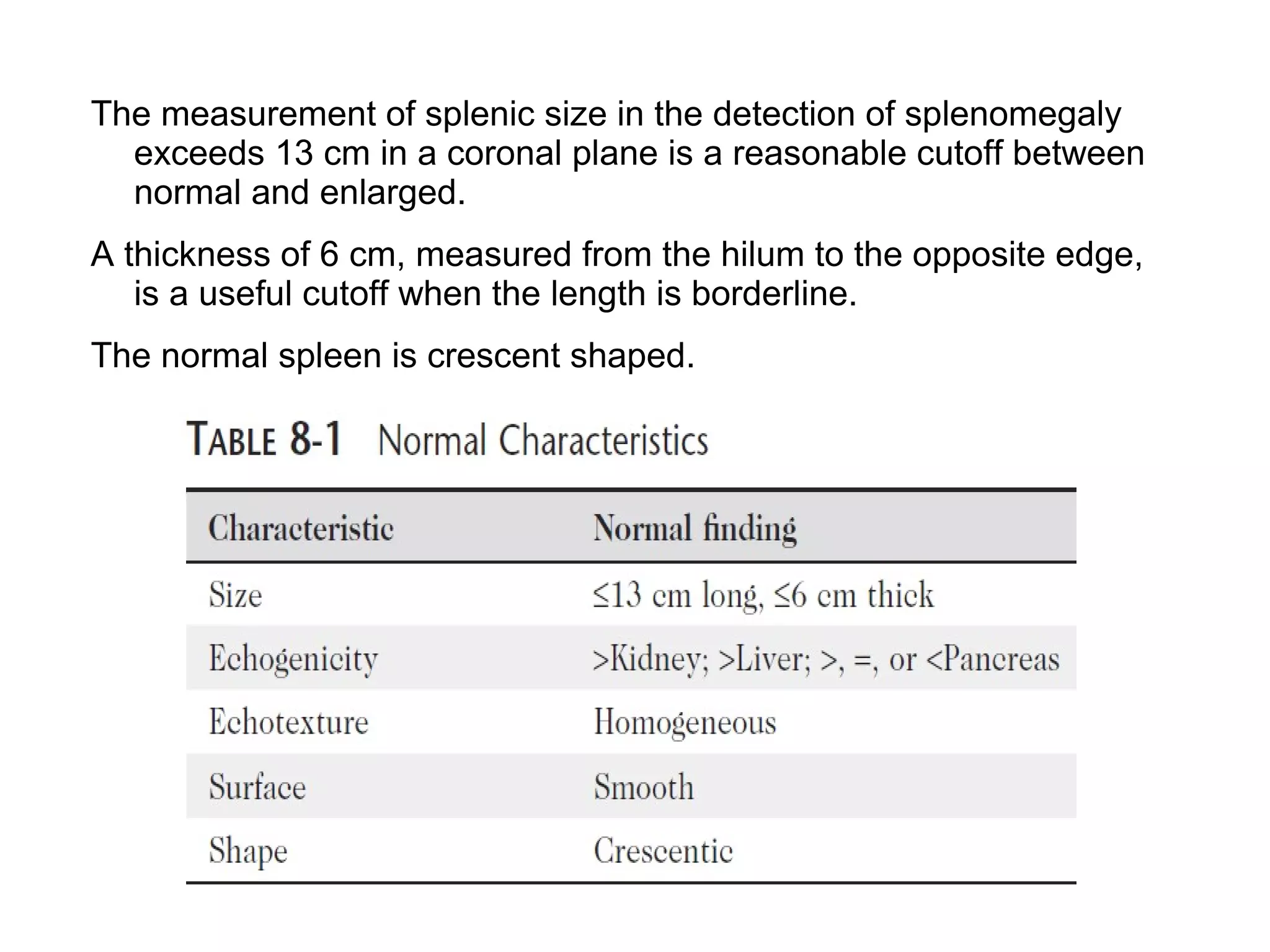 Spleen Ultrasound anatomy structure scanning techniques and pathologies ...