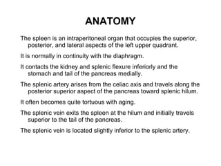 Spleen Ultrasound anatomy structure scanning techniques and pathologies ...