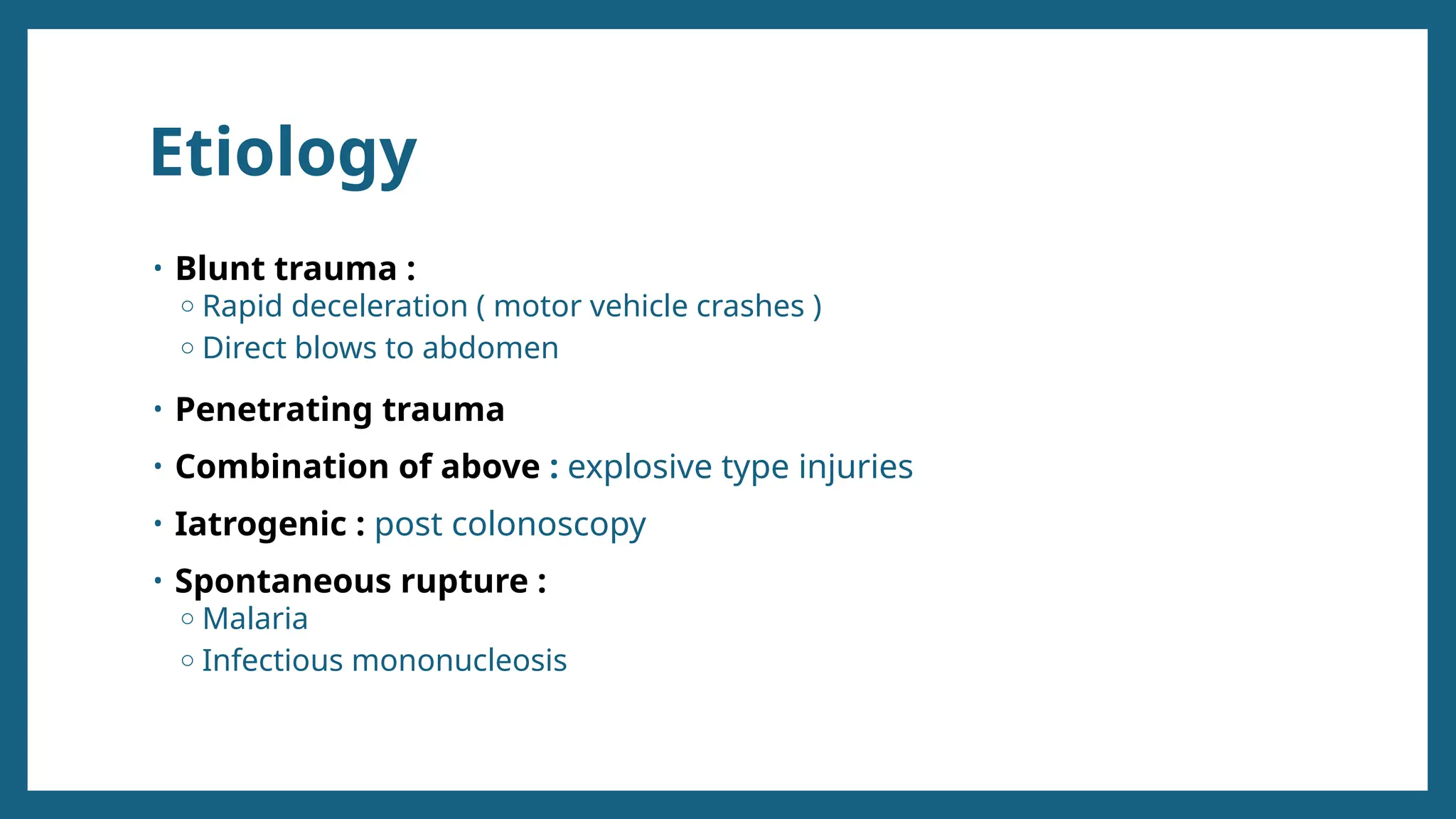 SPLEEN Trauma-Etiology, Investigation, Management .pptx