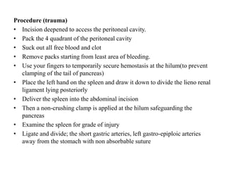 Splenectomy by Dr M shehu | PPTX