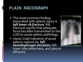 Ruptured Spleen X Ray