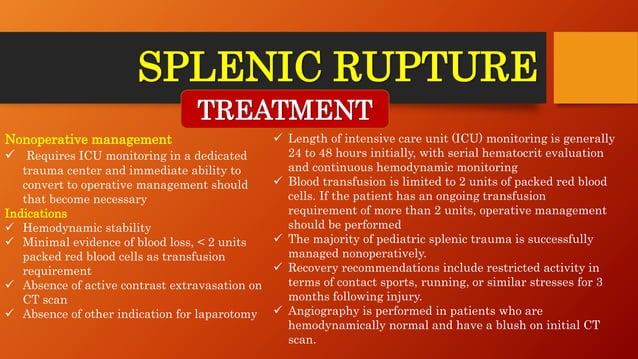 SPLENIC INJURY.pptx | Death, Injury, or Military Conflict | Sensitive ...