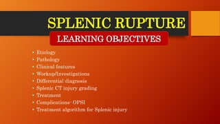 SPLENIC INJURY.pptx | Death, Injury, or Military Conflict | Sensitive ...