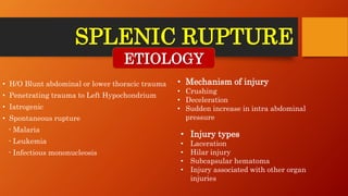 SPLENIC INJURY.pptx | Death, Injury, or Military Conflict | Sensitive ...