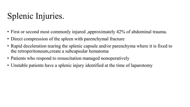 Splenic Injury.pptx | First Aid | Injuries