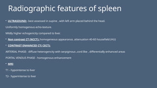 splenic lesions and findings of ct and usg | PPTX