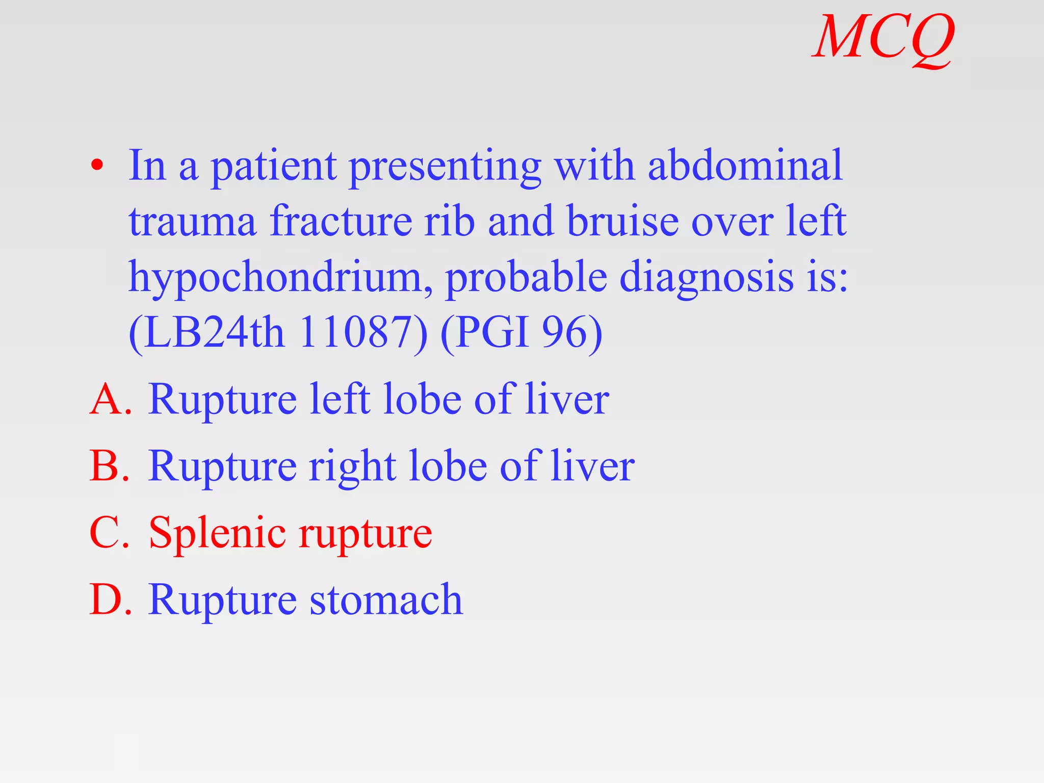 Splenic rupture MCQ.pptx