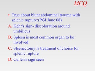 Splenic rupture MCQ.pptx
