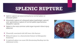 splenic trauma , grading and it's management | PPTX