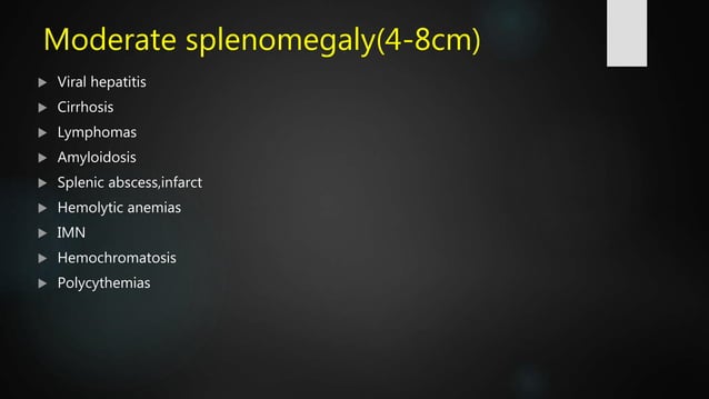 Splenomegaly : causes , clinical approach and examination | PPT