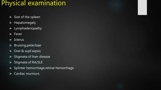 Splenomegaly : causes , clinical approach and examination | PPTX