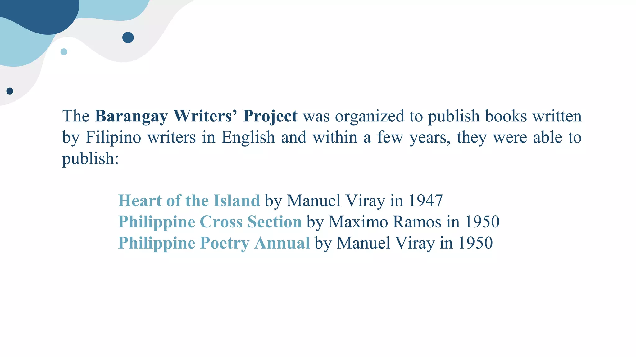 The Middle Period of Philippine Literature (1930 - 1960) | PPTX