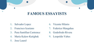 The Middle Period of Philippine Literature (1930 - 1960) | PPTX