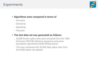 Splice Site Algorithms for Clinical Genomics | PPTX