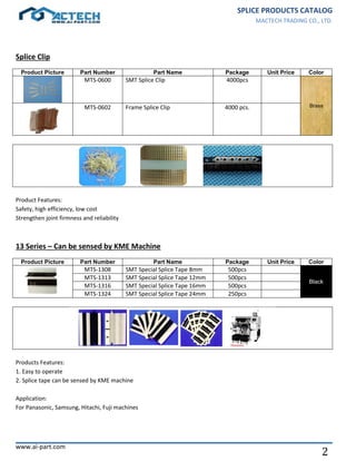 MT Series Splice Products | PDF | Cameras and Camcorders | Consumer ...