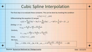 Spline interpolation numerical methods presentation | PPTX