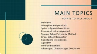 Spline interpolation numerical methods presentation | PPTX