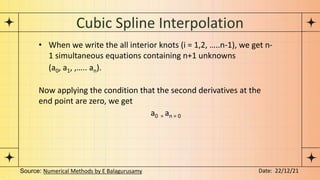 Spline interpolation numerical methods presentation | PPTX