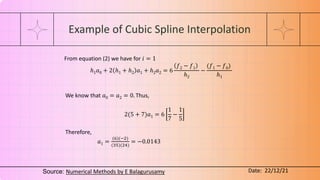 Spline interpolation numerical methods presentation | PPTX