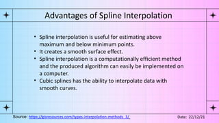 Spline interpolation numerical methods presentation | PPTX