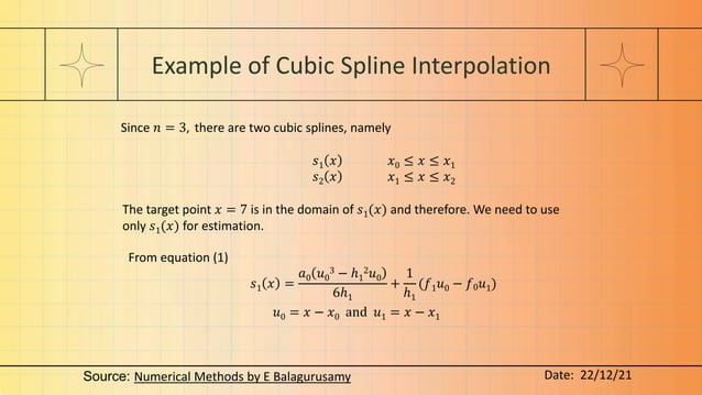 Spline Interpolation Numerical Methods Presentation Ppt