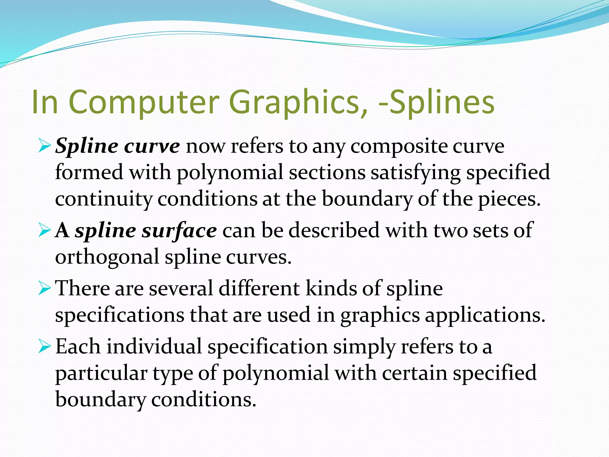Spline representations | PPTX