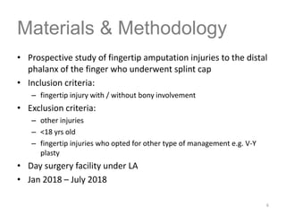 Finger tip injuries | PPTX