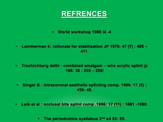 Splinting of teeth in periodontics | PPTX