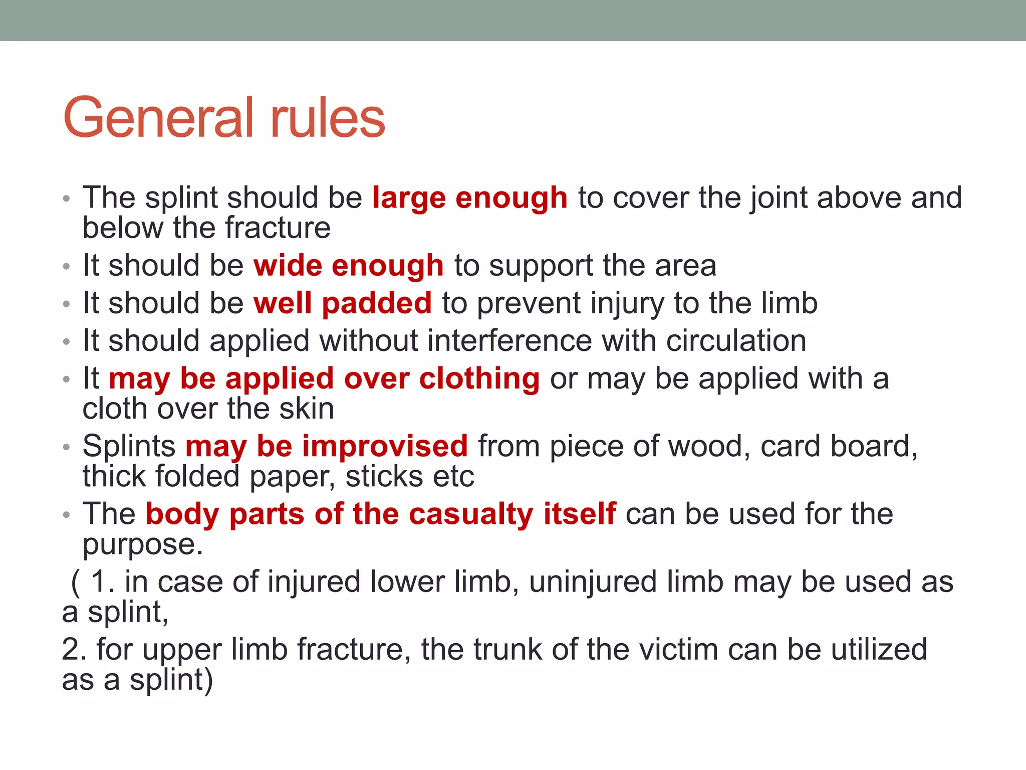 Splinting in first aid | PPTX