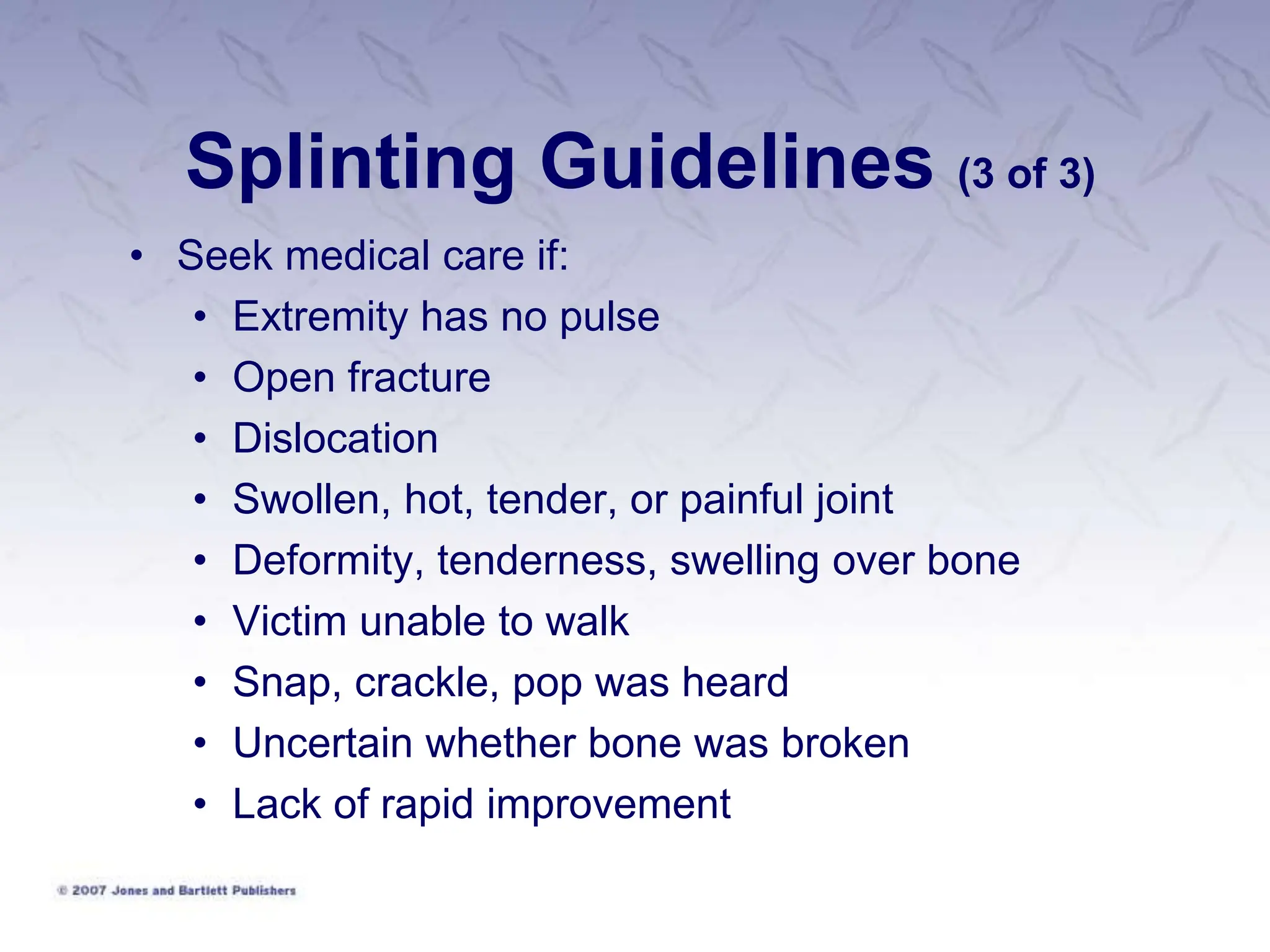 Splinting #6.ppt | First Aid | Injuries