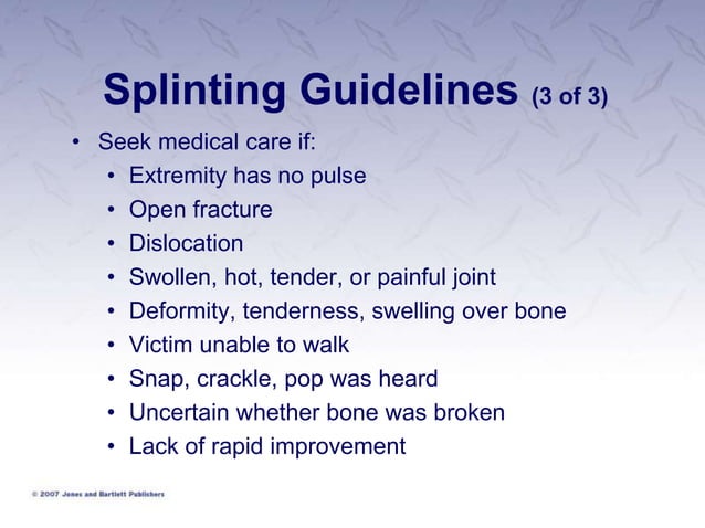 Splinting #6.ppt | First Aid | Injuries
