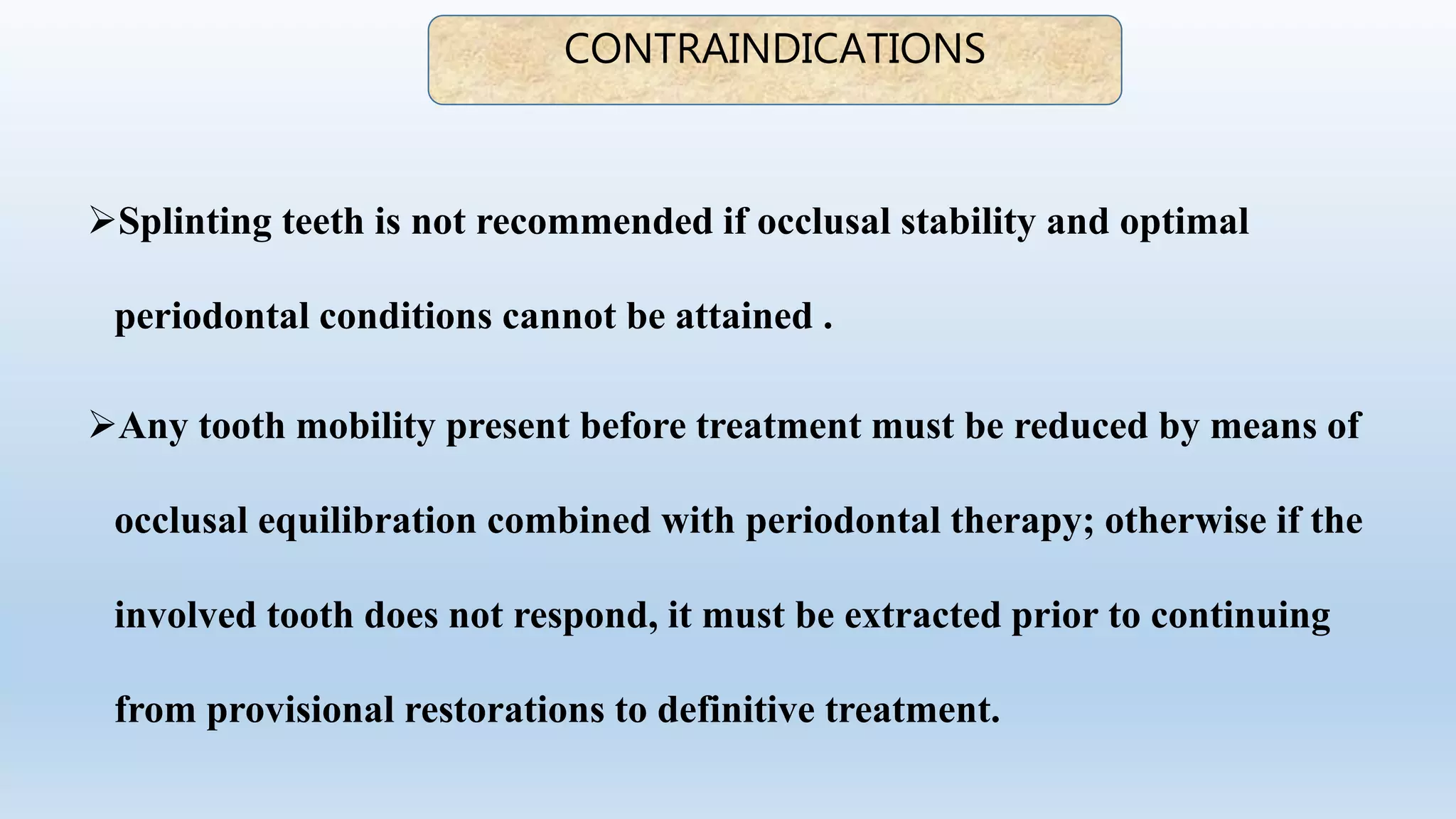 Splinting of traumatized teeth | PPTX