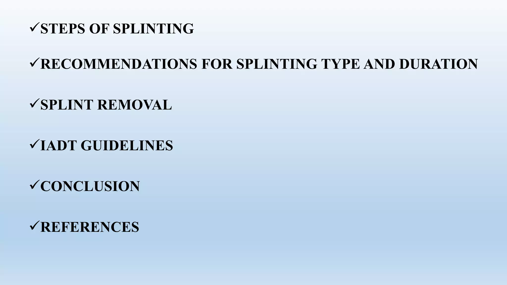Splinting of traumatized teeth | PPTX