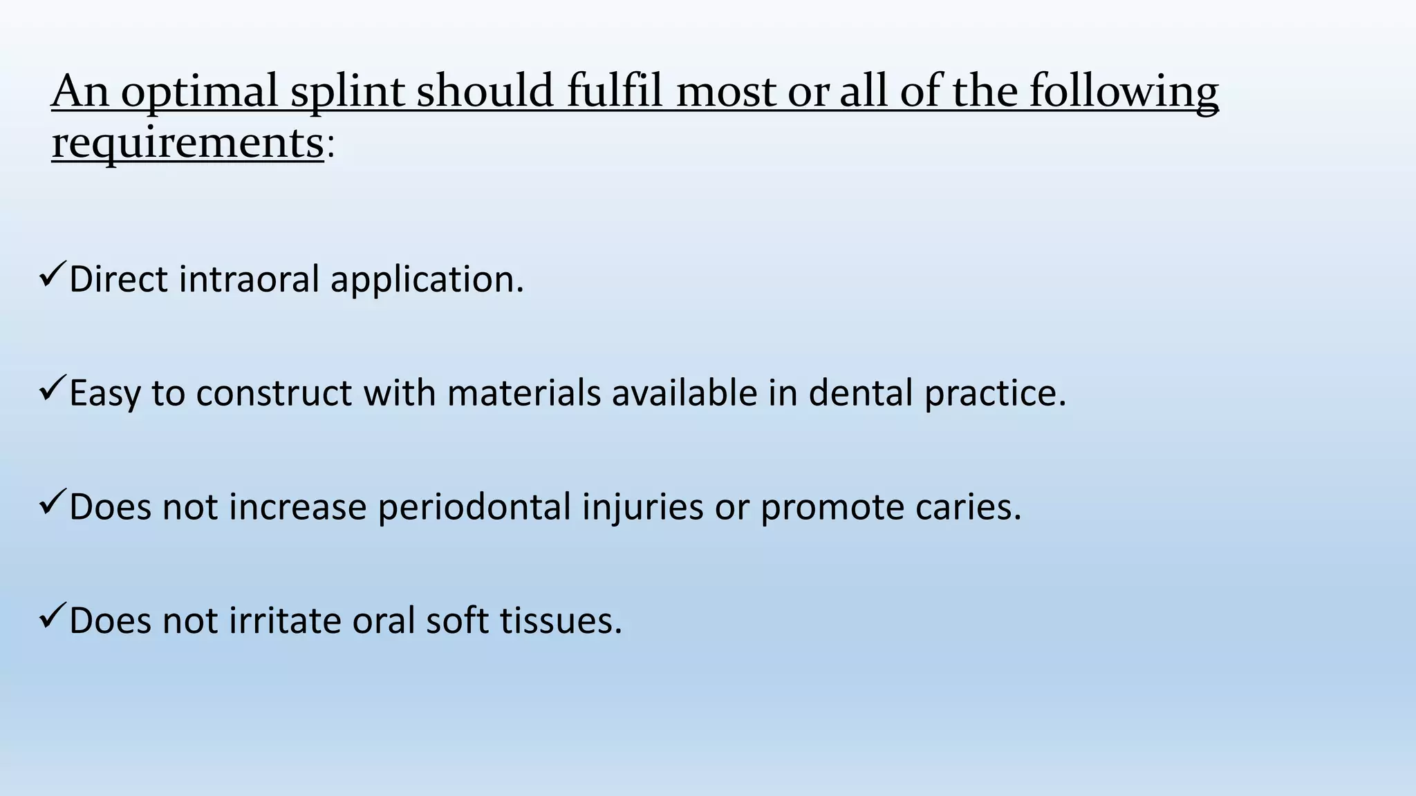 Splinting of traumatized teeth | PPTX