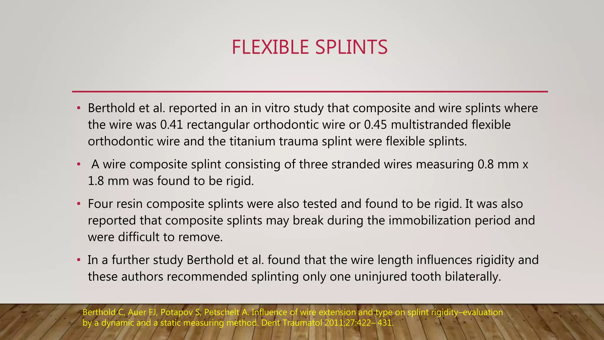 Splinting of traumatized teeth | PPTX