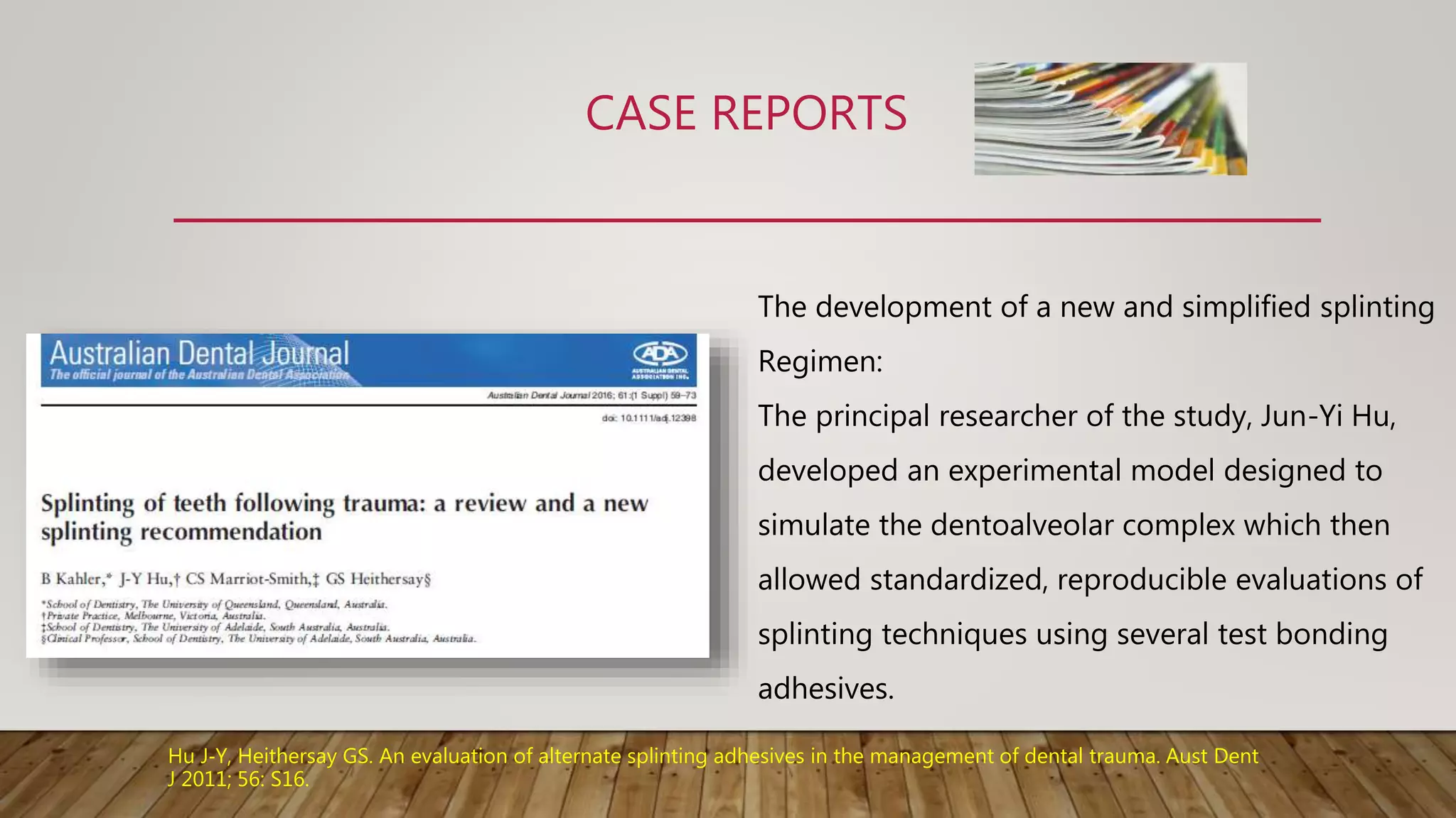 Splinting of traumatized teeth | PPTX