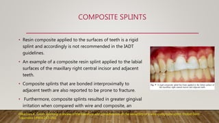 Splinting of traumatized teeth | PPTX