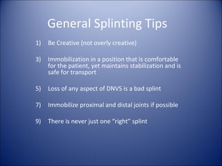 Splinting and Sports Injuries CME 2007 | PPT
