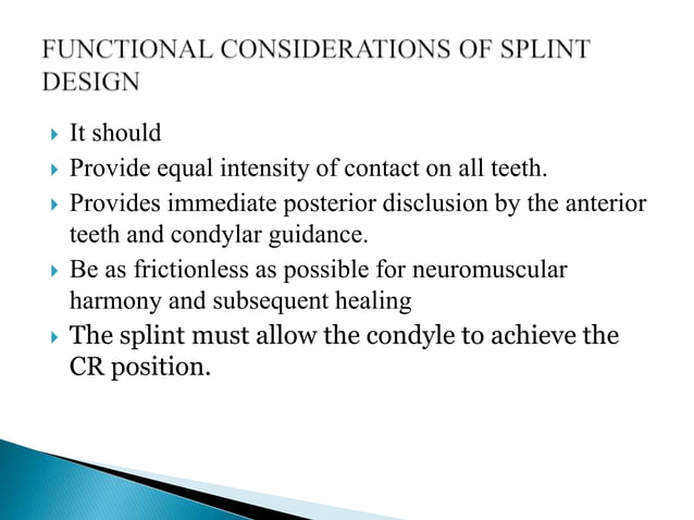 Splint therapy for tmj disc displacement | PPTX | Physical Therapy ...