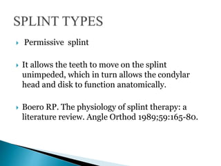 Splint therapy for tmj disc displacement | PPTX | Physical Therapy ...