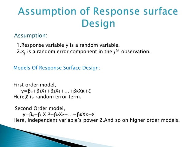 Basic Concepts of Split-Plot Design,Analysis Of Covariance(ANCOVA)& Response Surface Design ...