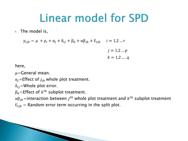 Basic Concepts of Split-Plot Design,Analysis Of Covariance(ANCOVA)& Response Surface Design ...