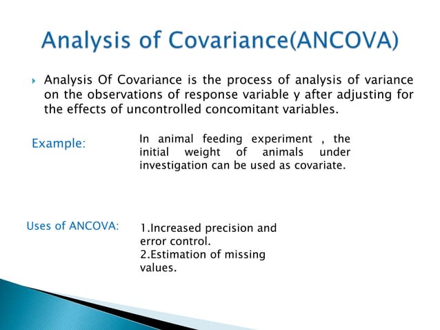 Basic Concepts of Split-Plot Design,Analysis Of Covariance(ANCOVA ...